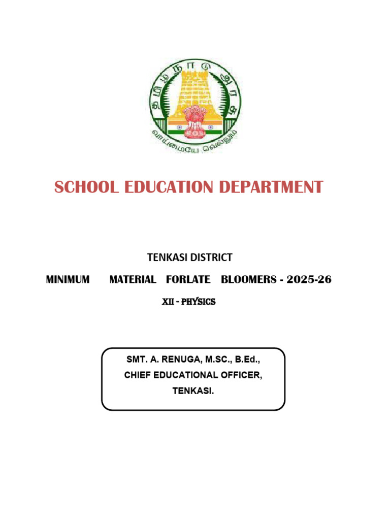 Tenkasi XII Physics Curriculum Guide | PDF | Inductor | Transformer