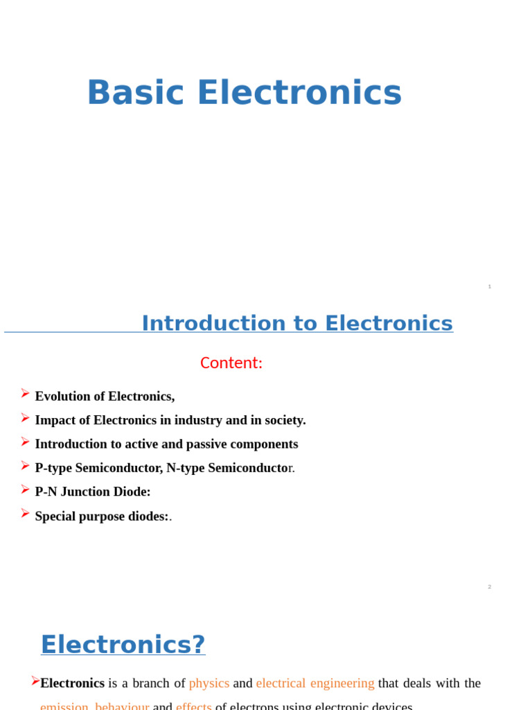 Introduction to Basic Electronics Concepts | PDF | P–N Junction | Diode