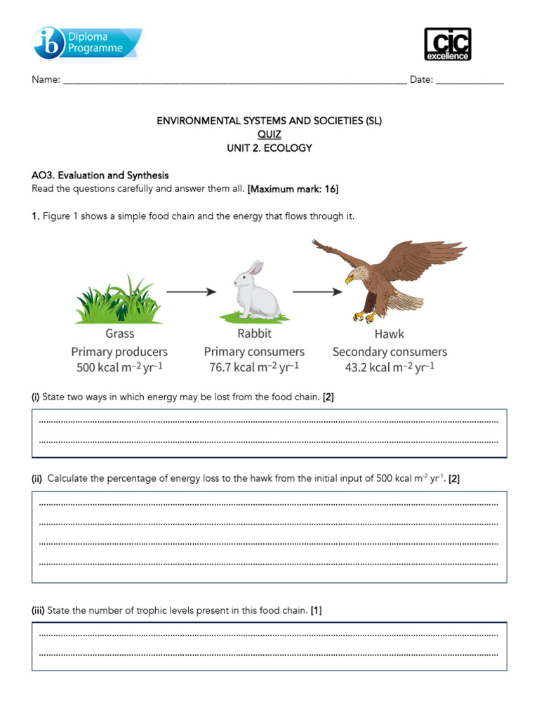 ESS. Quiz 2.1. , 2.2 | PDF | Ecology | Systems Ecology