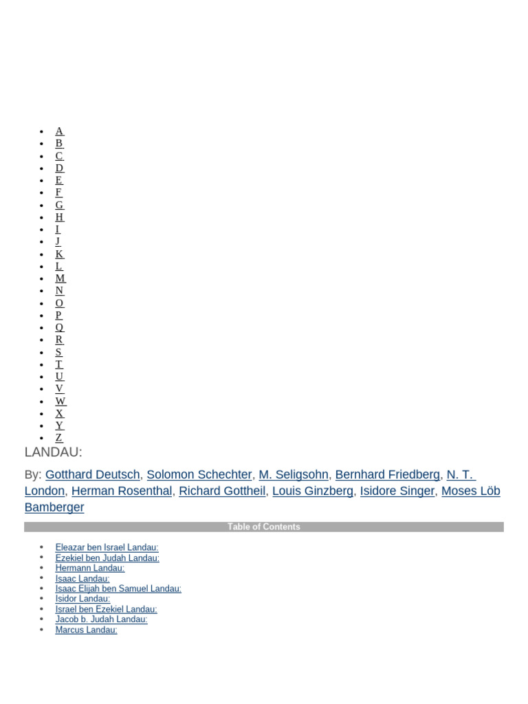 Landau Family History and Notable Figures | PDF | Jewish Law And ...