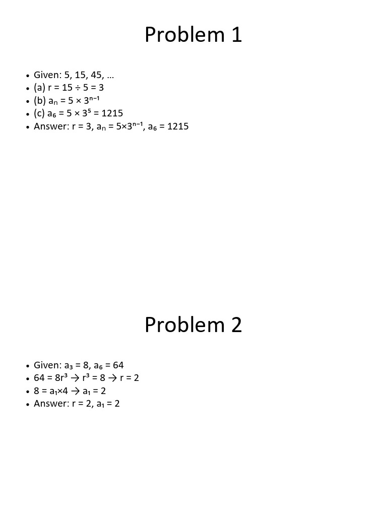Geometric Sequence Project Math10 Answers - PPTX 20251112 105931 0000 | PDF