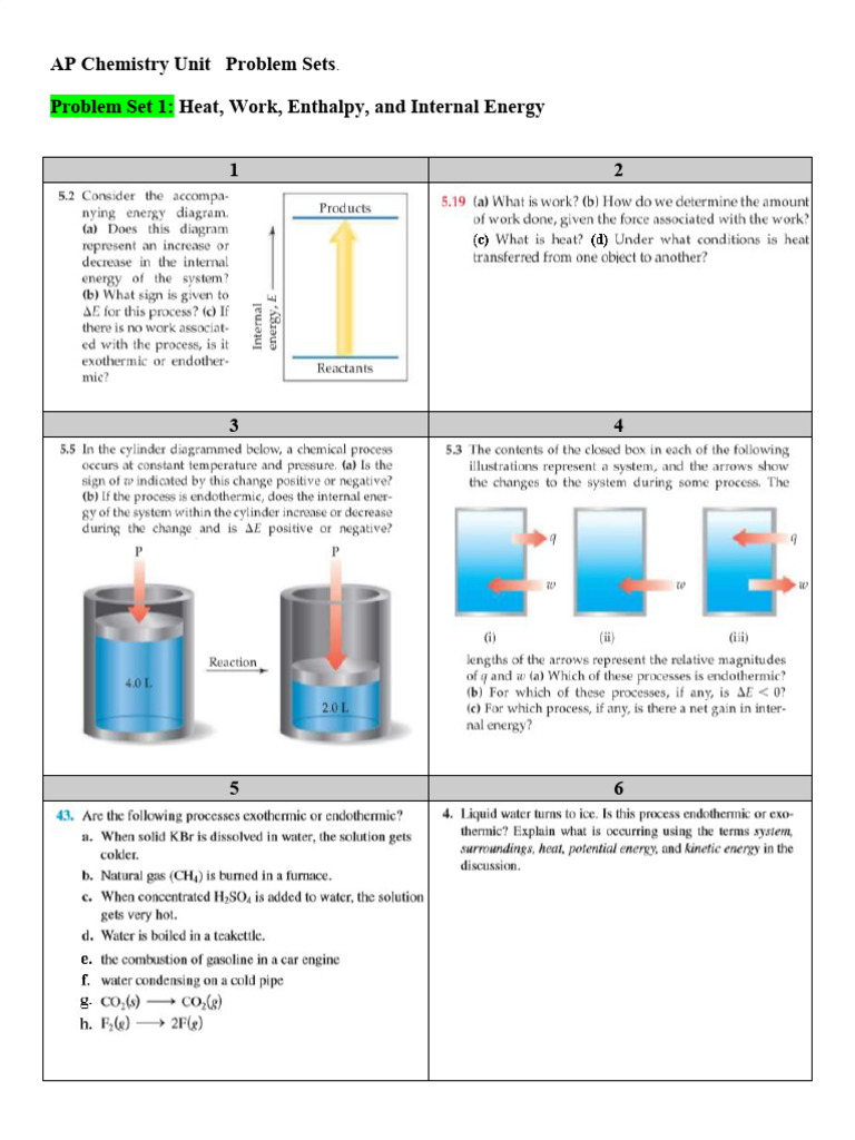 AP Chemistry Unit 04 Heat and Thermochemistry Done | PDF | Heat ...