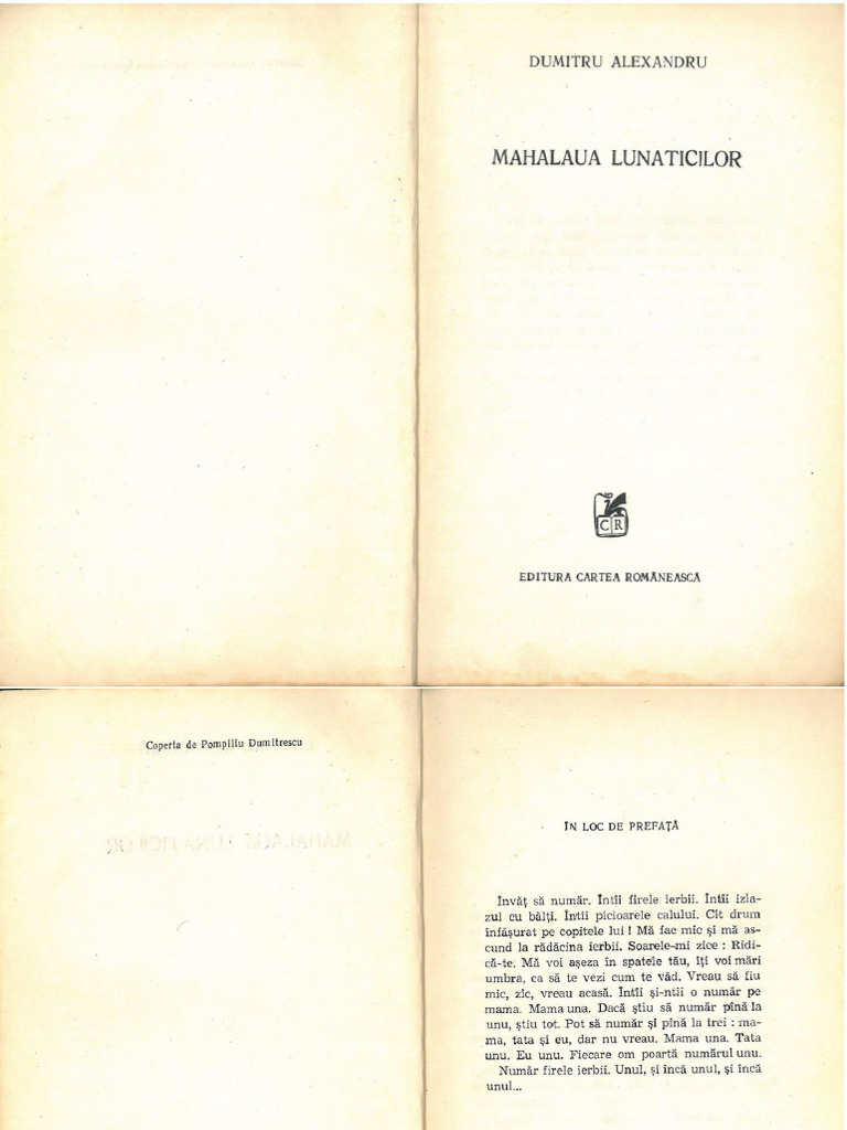 Alexandru, Dumitru - Mahalaua Lunaticilor | PDF