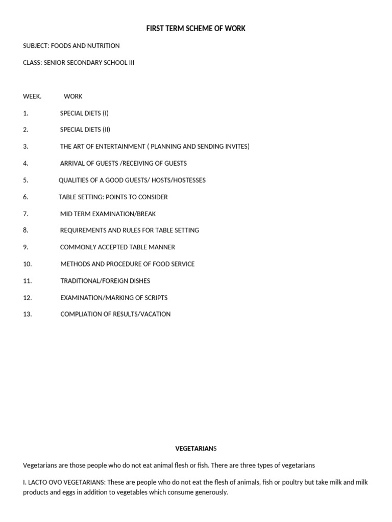 Foods and Nutrition Curriculum Overview | PDF | Dieting | Diet (Nutrition)