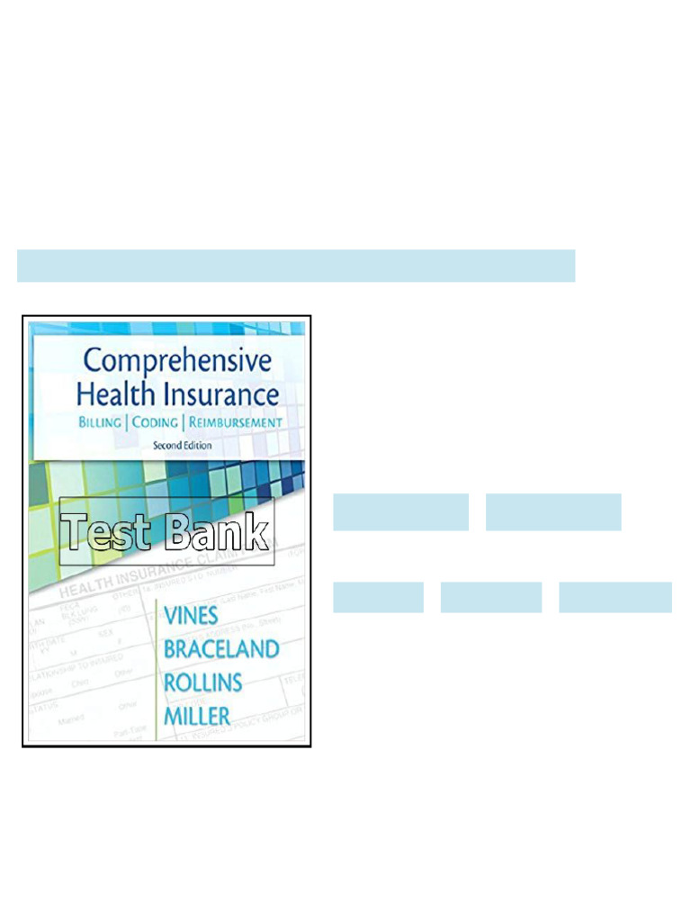Comprehensive Health Insurance Billing Coding and Reimbursement 2nd ...