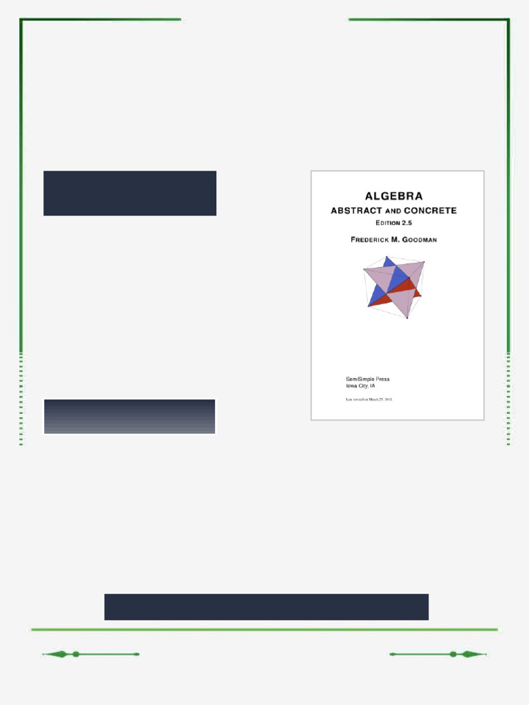 Algebra Abstract and Concrete Stressing Symmetry 2 5 Edition Frederick ...