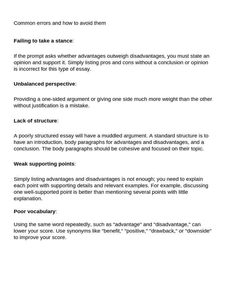 Avoid Common Essay Mistakes | PDF