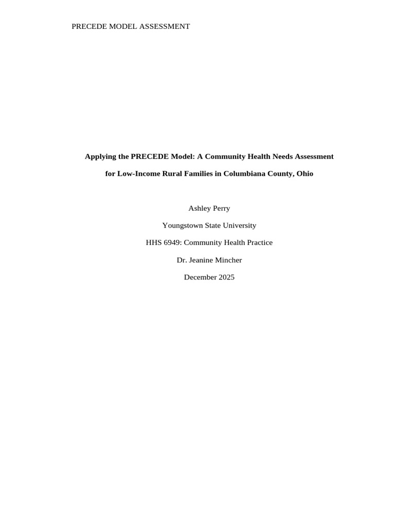 PRECEDE Model for Rural Health Needs | PDF | Poverty | Poverty ...