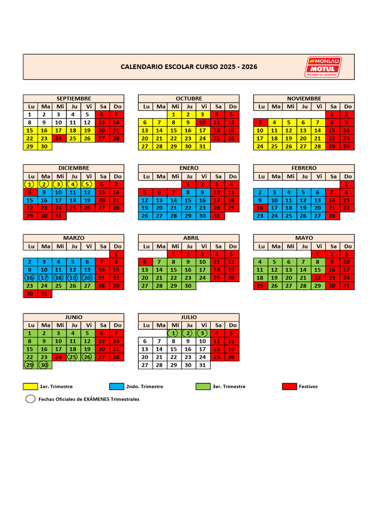 Calendario Escolar Curso 2025 -2026 | PDF