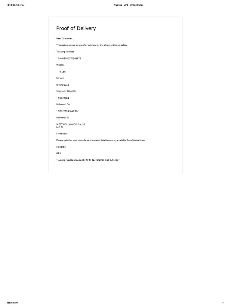 Tracking _ UPS - United States | PDF