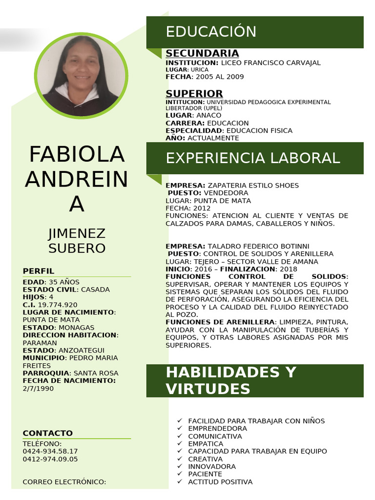 Curriculum Fabiola Jimenez | PDF
