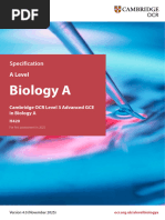 OCR A Level Biology Specification 2025 | PDF | Cell Membrane | Mitosis