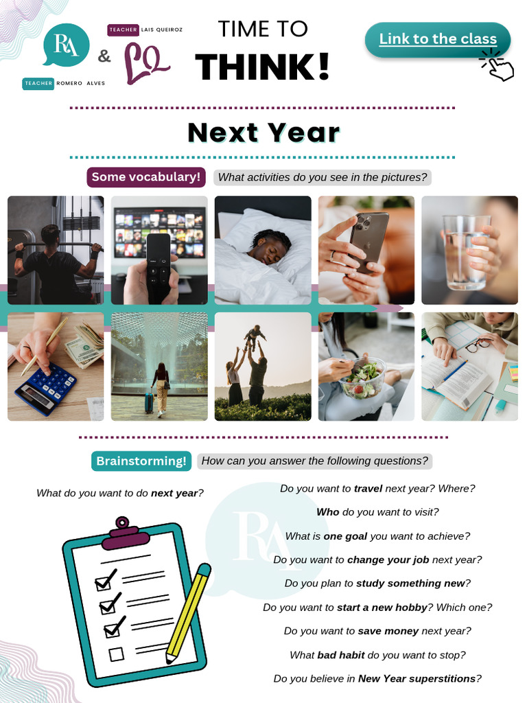 Next Year Planning and Vocabulary Activities | PDF