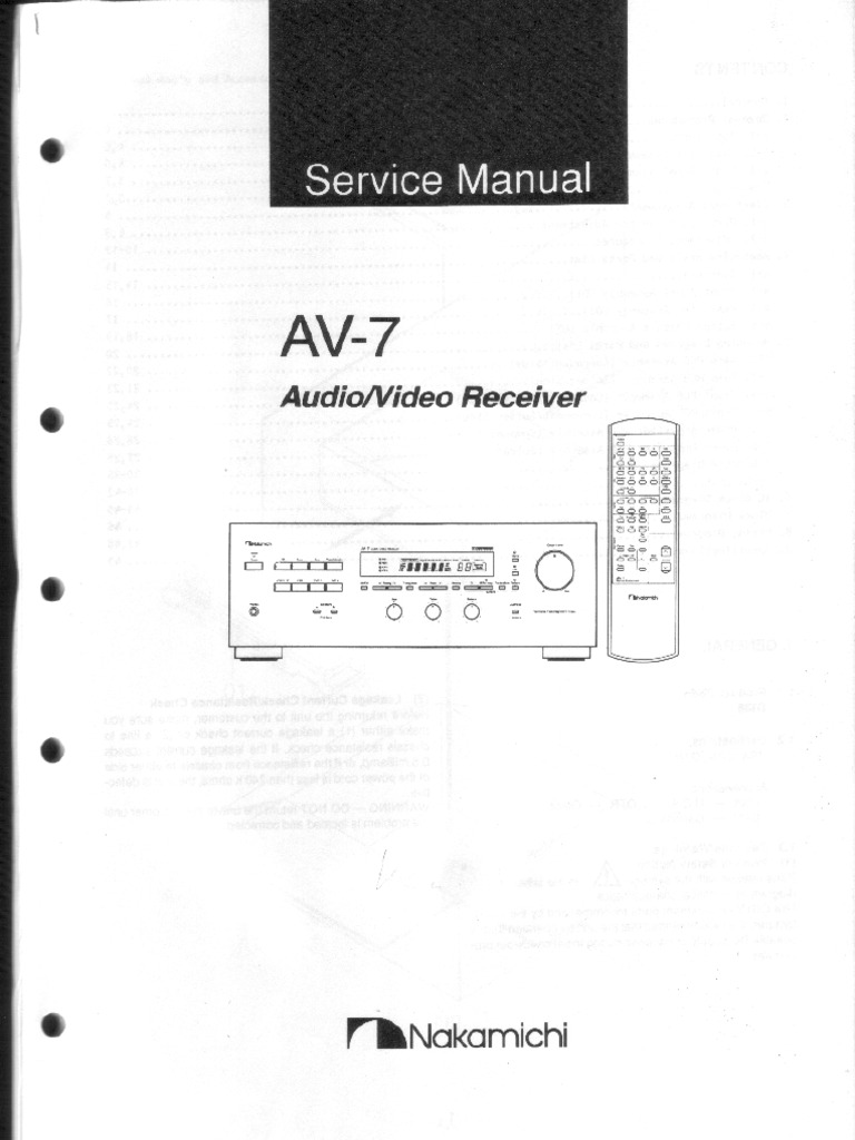Nakamichi AV7 Avr Sm (1) | PDF