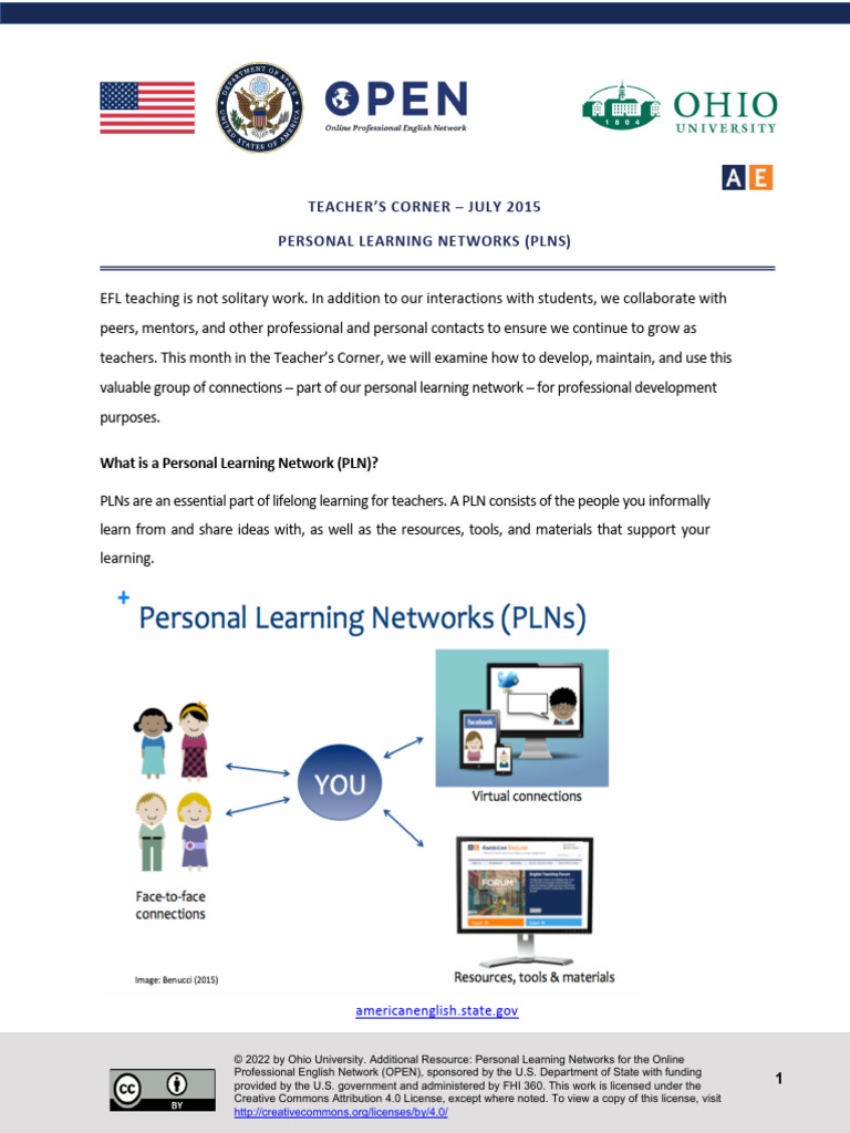 Additional Resource- Personal Learning Networks | PDF | Teachers ...