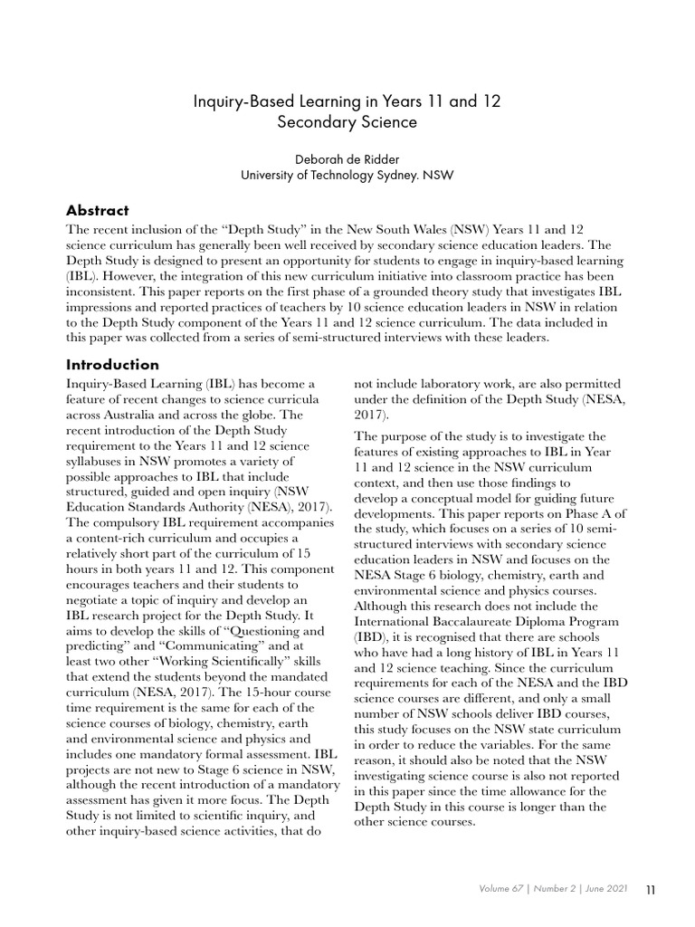 Ibl in Secondary Science | PDF | Inquiry Based Learning | Curriculum