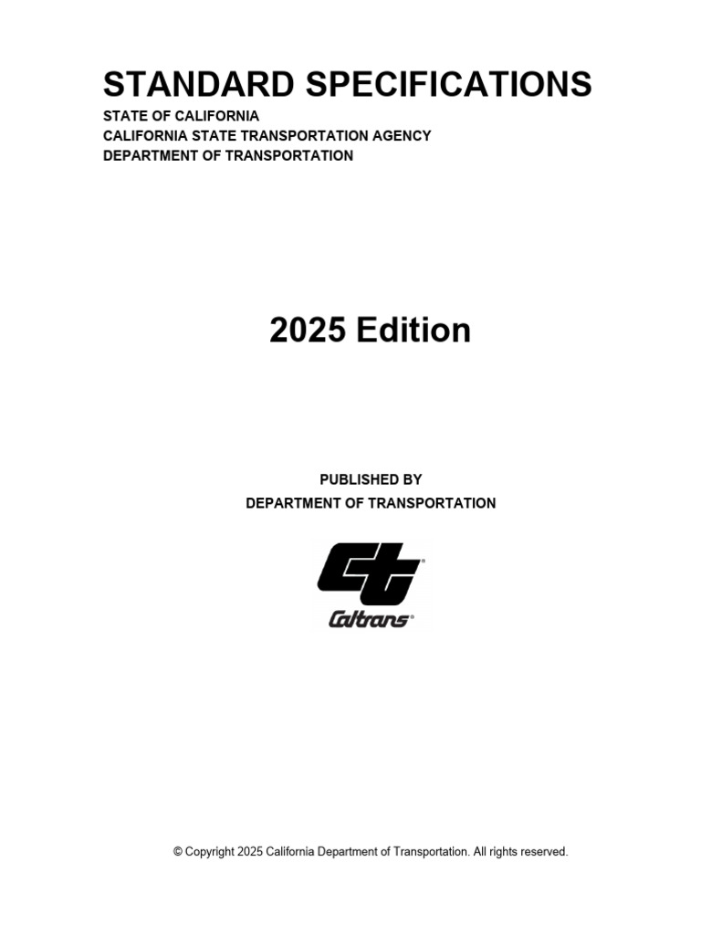 California DOT Standard Specifications 2025 | PDF | Specification ...