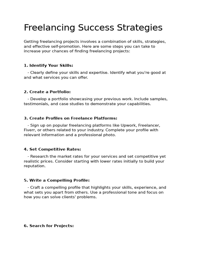 Freelancing Success Strategies | PDF | Social Media | Popular Culture ...