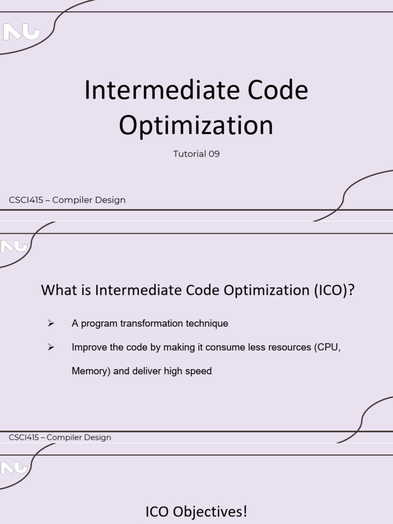 Compiler Tutorial 9 | PDF | Program Optimization | Computer Science