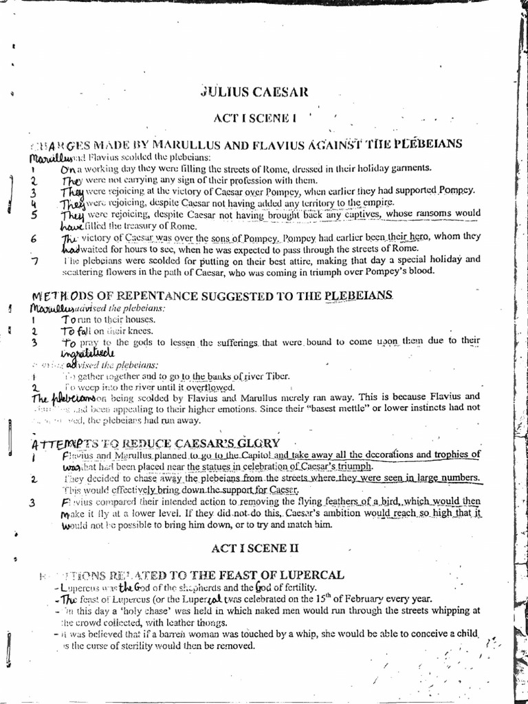 Julius Caesar Act I Summary and Analysis | PDF | Julius Caesar | Mark ...