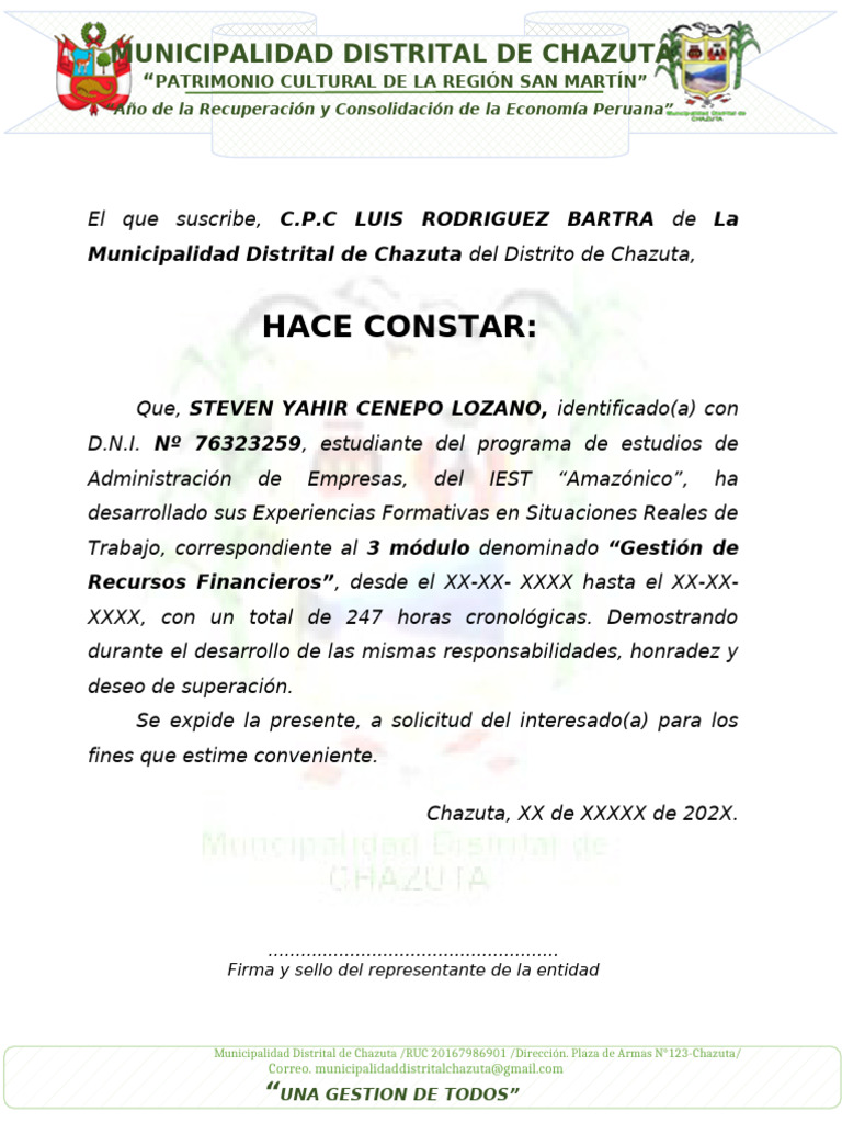 Constacia de Practicas i.a - Modulo 03 | PDF