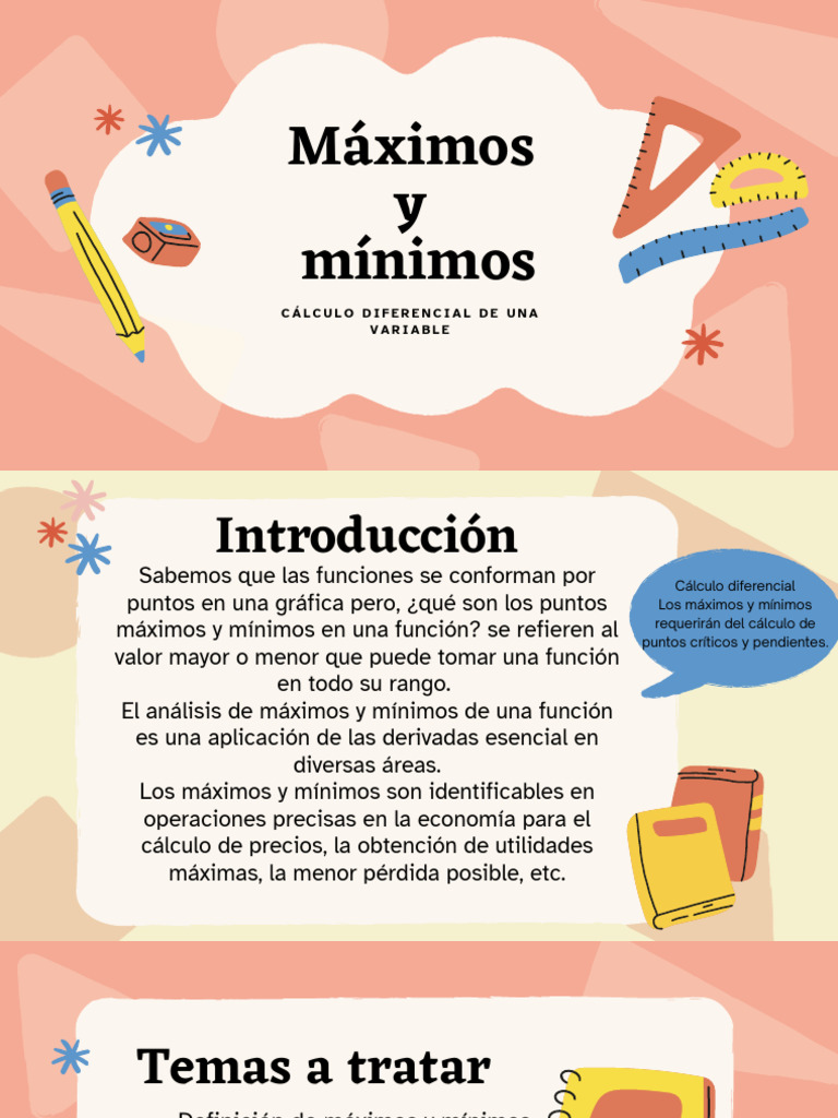 Máximos y Mínimos | PDF | Derivado | Calculo diferencial