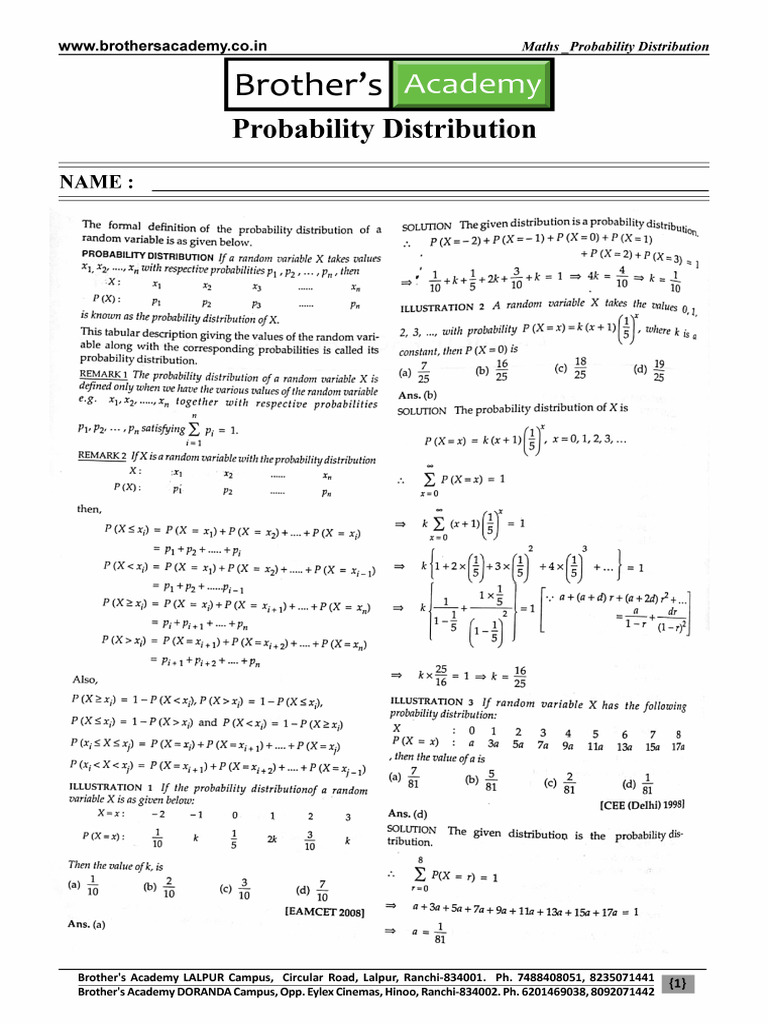 Probability Distribution Final | PDF