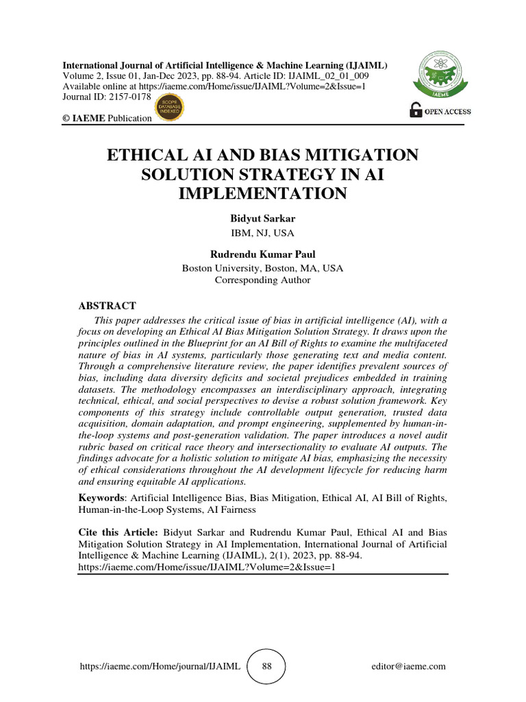 Ethical Ai and Bias Mitigation Solution | PDF | Artificial Intelligence ...