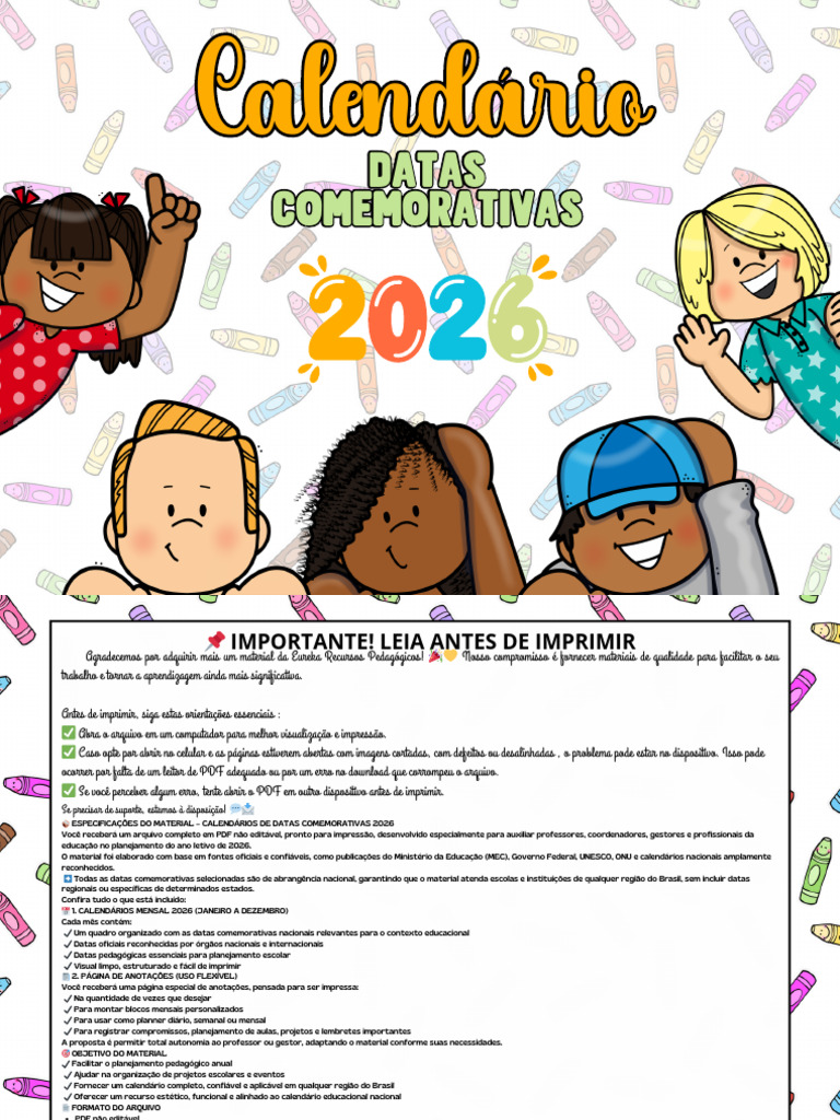 Calendário de Datas Comemorativas 2026 | PDF