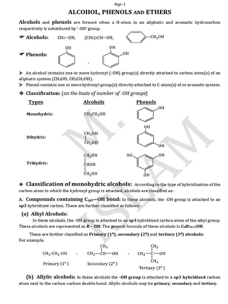 Alcohols and Phenols: Types and Reactions | PDF | Ether | Ester