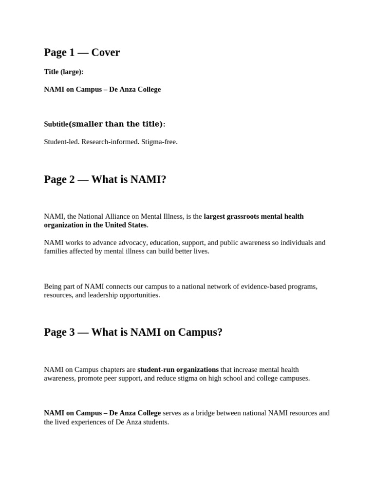 NAMI Introduction Post Script | PDF
