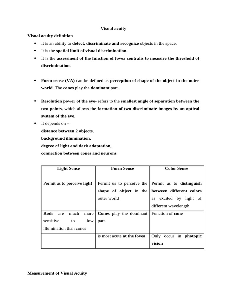 Visual Acuity | PDF | Visual Acuity | Visual Perception