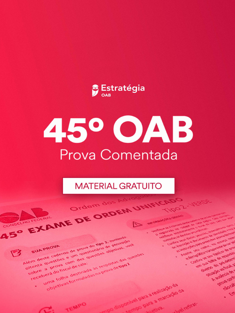 Prova Comentada 45º Exame OAB 2025 | PDF | Advogado | Constituição