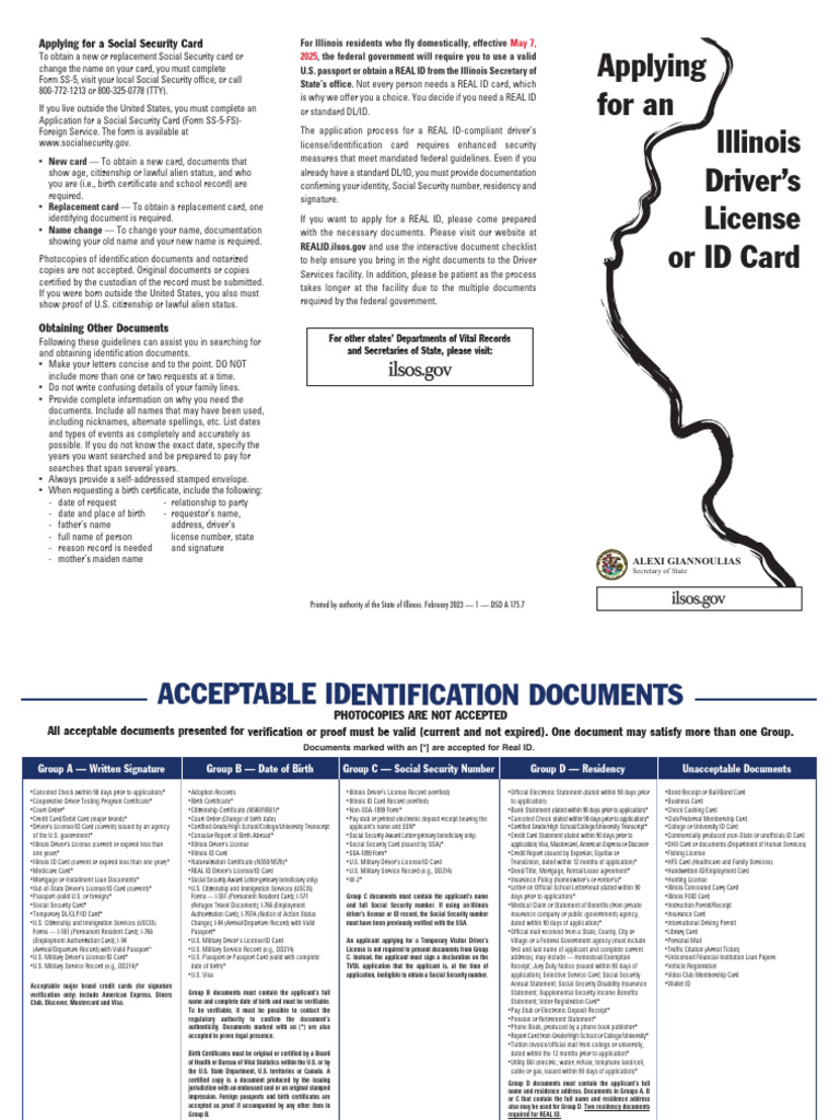 Illinois REAL ID and Document Guide | PDF | Identity Document | Driver ...