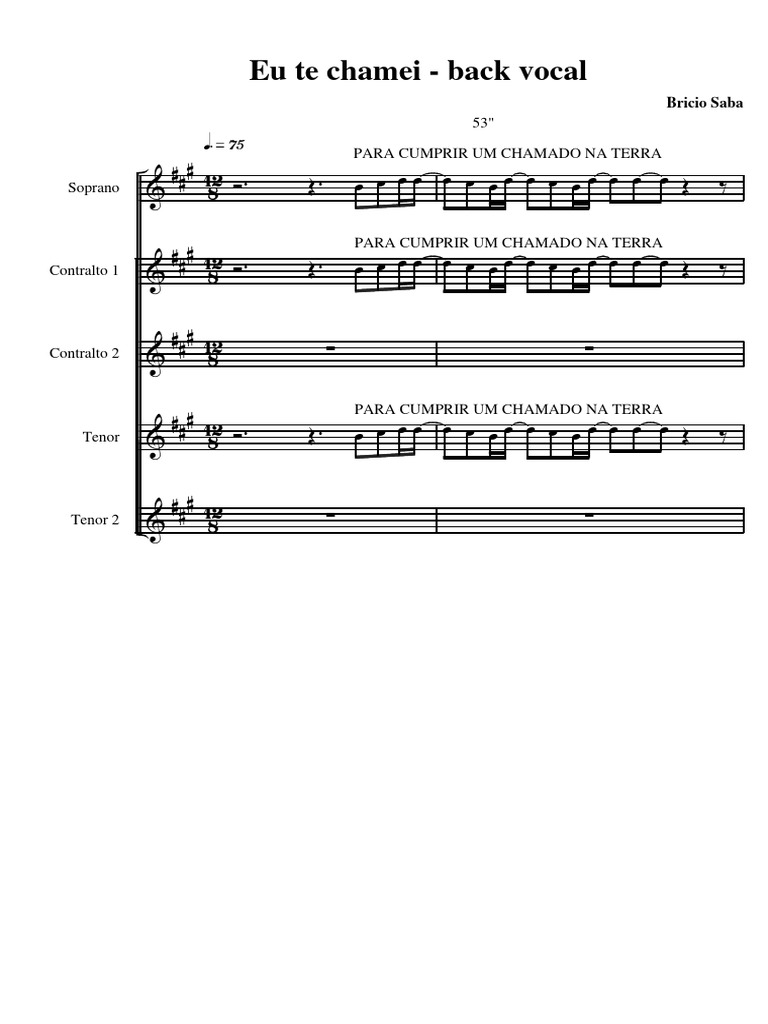 Eu Te Chamei - Back Vocal | PDF