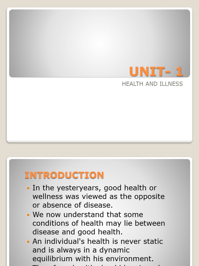 Understanding Health and Illness Concepts | PDF | Well Being ...