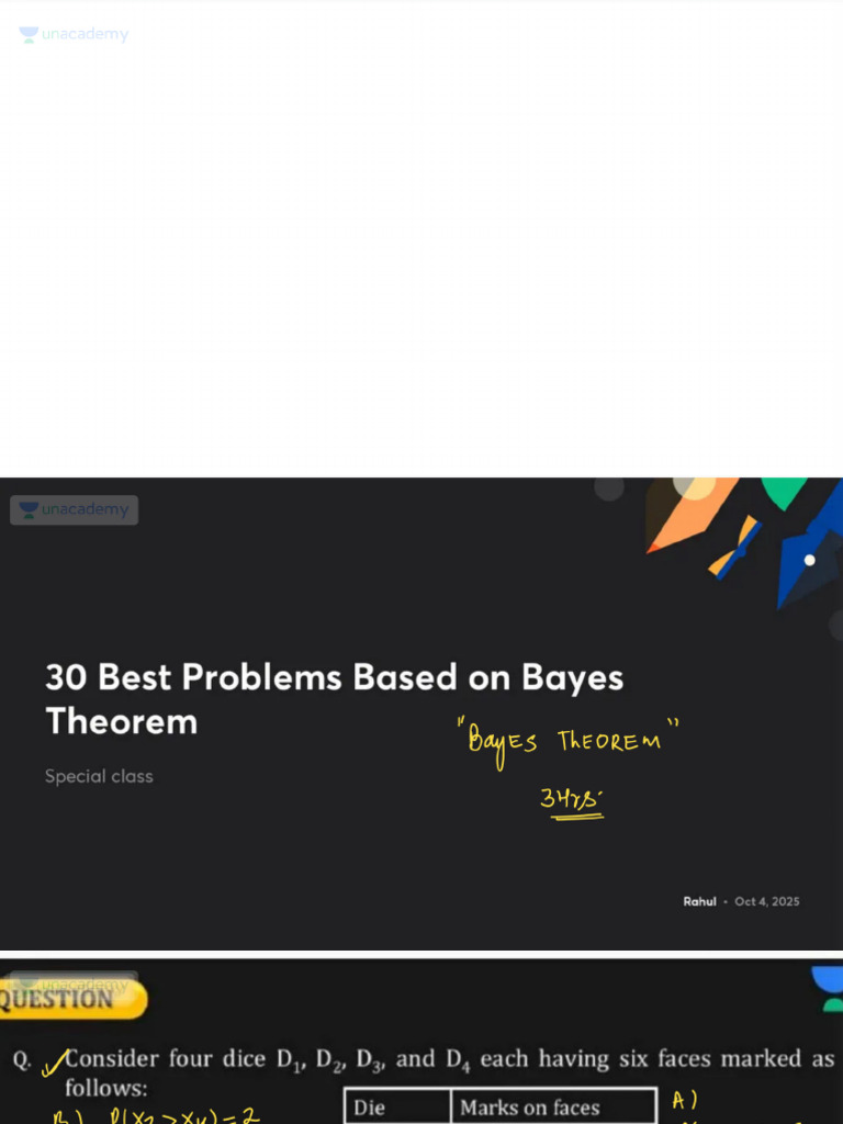 30 Best Problems Based on Bayes Theorem With Anno | PDF