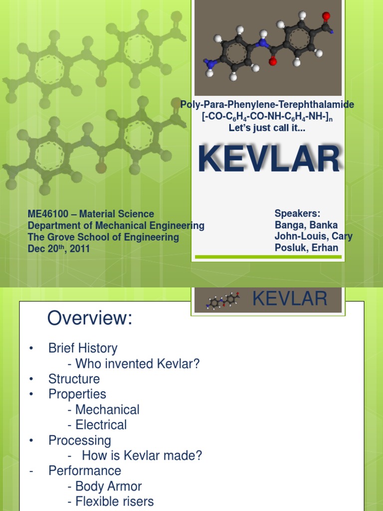 Me461 Final Presentation Kevlar | PDF | Building Materials | Industries