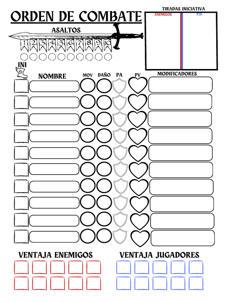Wfrp4 Hoja de Combate | PDF