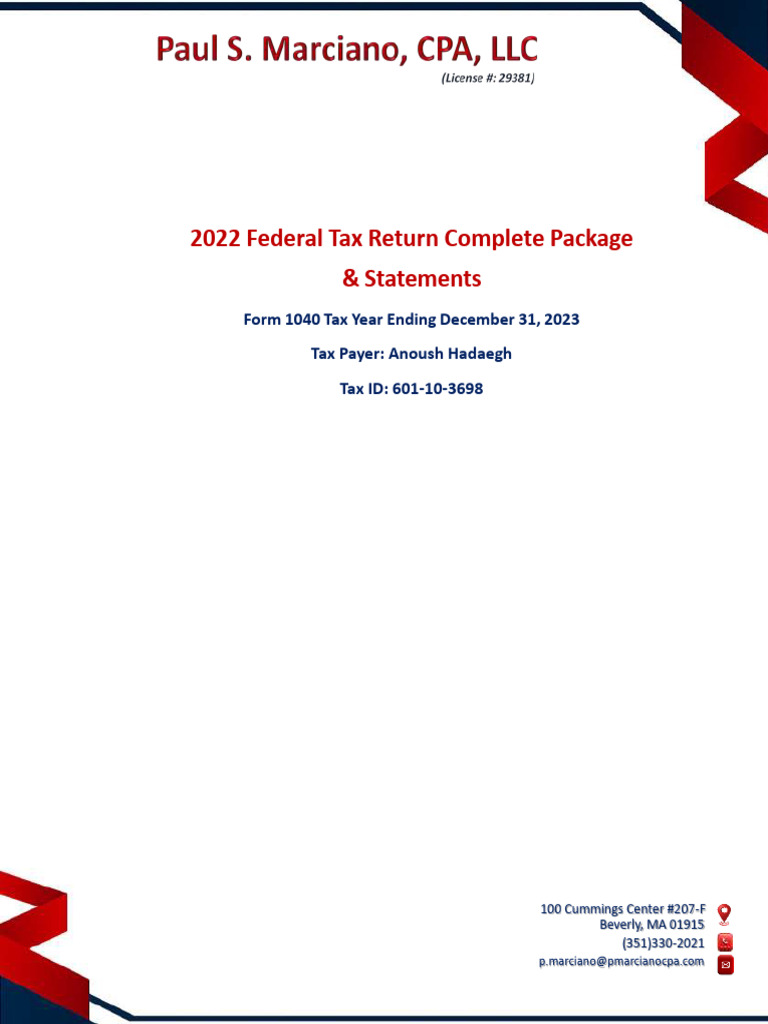 2022 1040 Cover | PDF