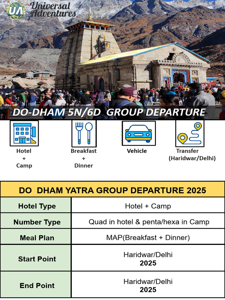 Do Dham Yatra 5N_6D Group Departure 2025.Pptx (2) | PDF