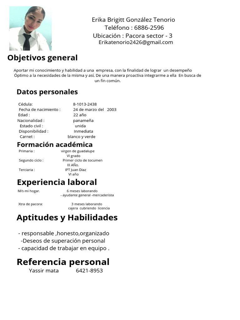 Erika Brigitt Tenorio González (4) (1 Hoja de Vida | PDF