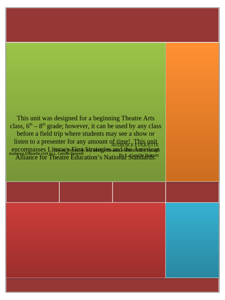Audience Etiquette Unit | PDF | Theatre | Improvisation