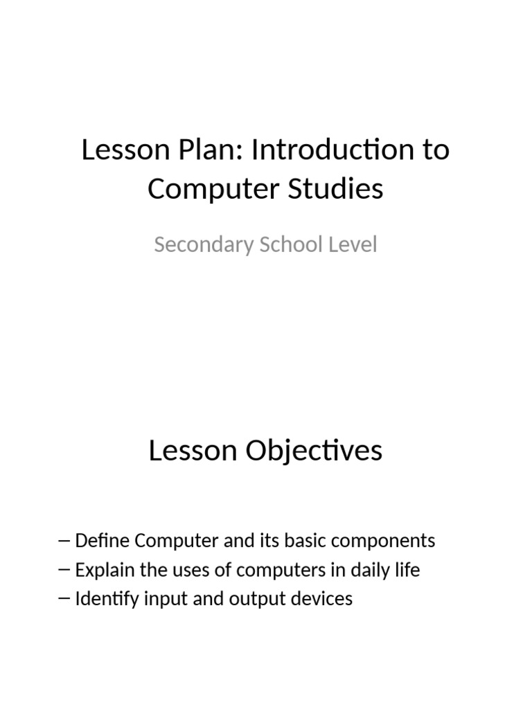 Secondary School Lesson Plan | PDF