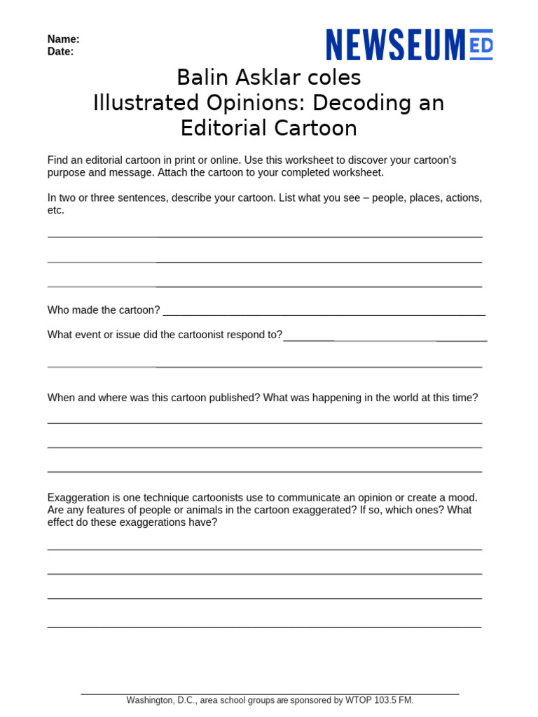 Decoding An Editorial Cartoon | PDF