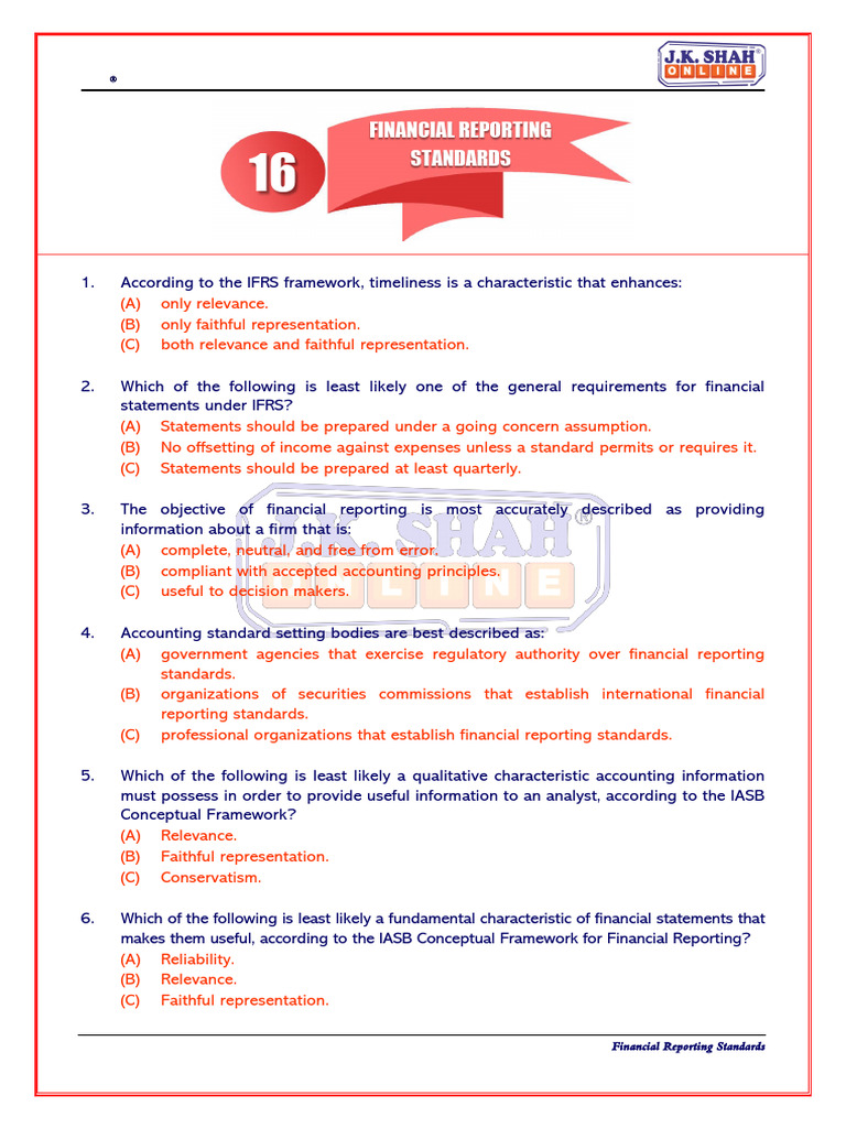 16 Financial Reporting Standards | PDF | International Financial ...