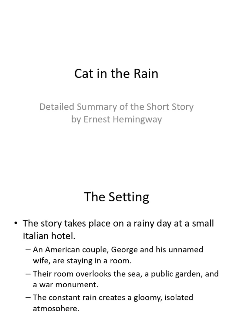 Cat in the Rain Full Text Summary2 | PDF | Psychological Concepts ...