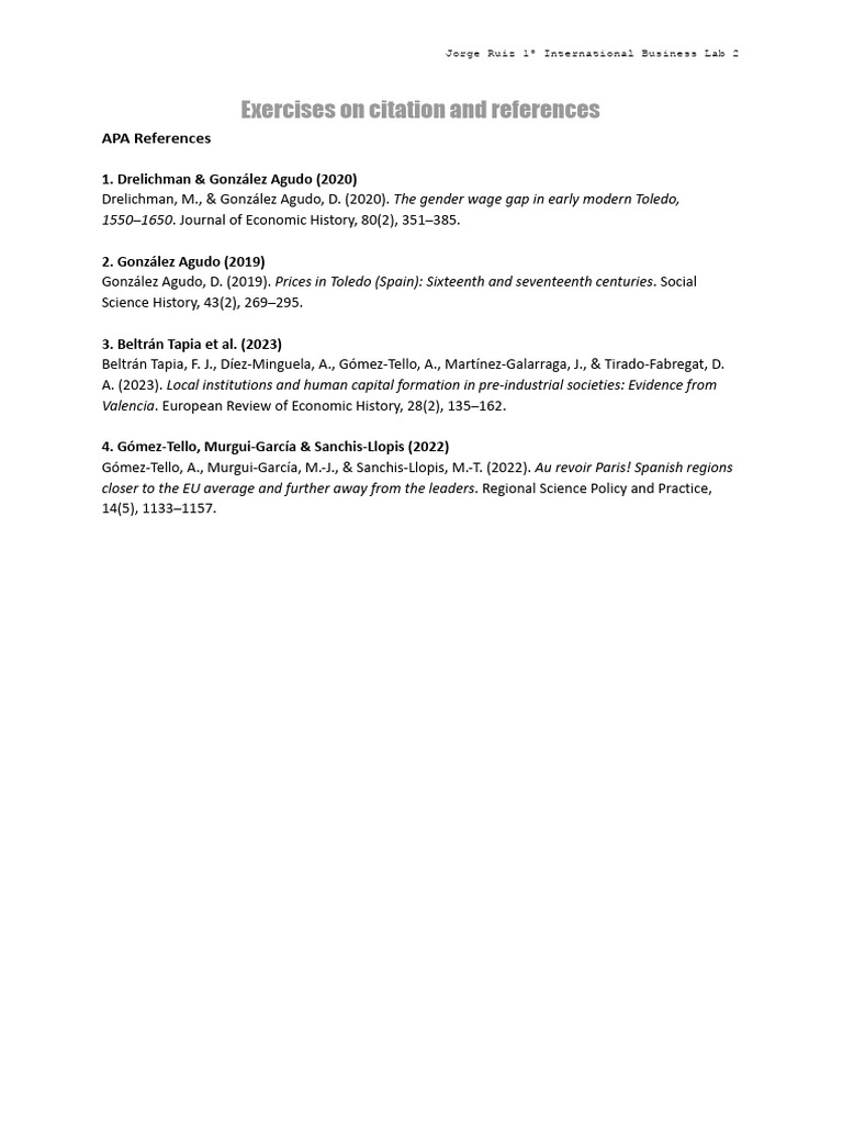 Exercises on Citation and References | PDF
