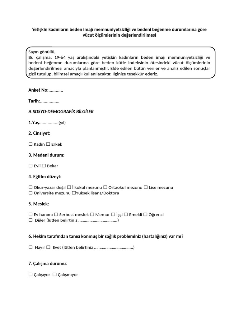 Anket Formu | PDF
