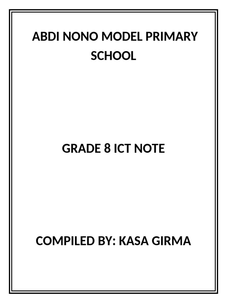 G8 ICT NOTE | PDF | Computer Data Storage | Read Only Memory